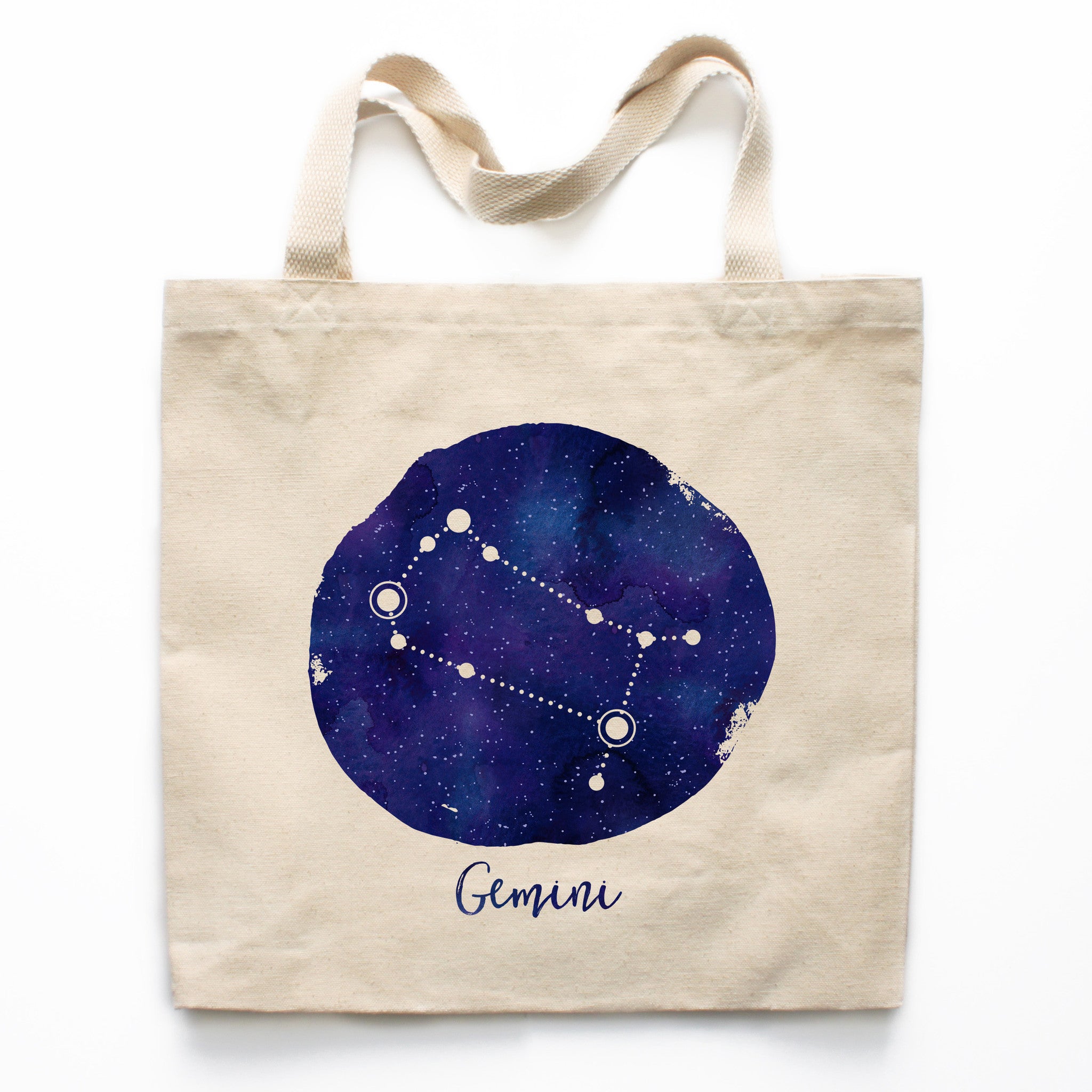 Gemini Zodiac Constellation Canvas Tote Bag – Heart & Willow Prints