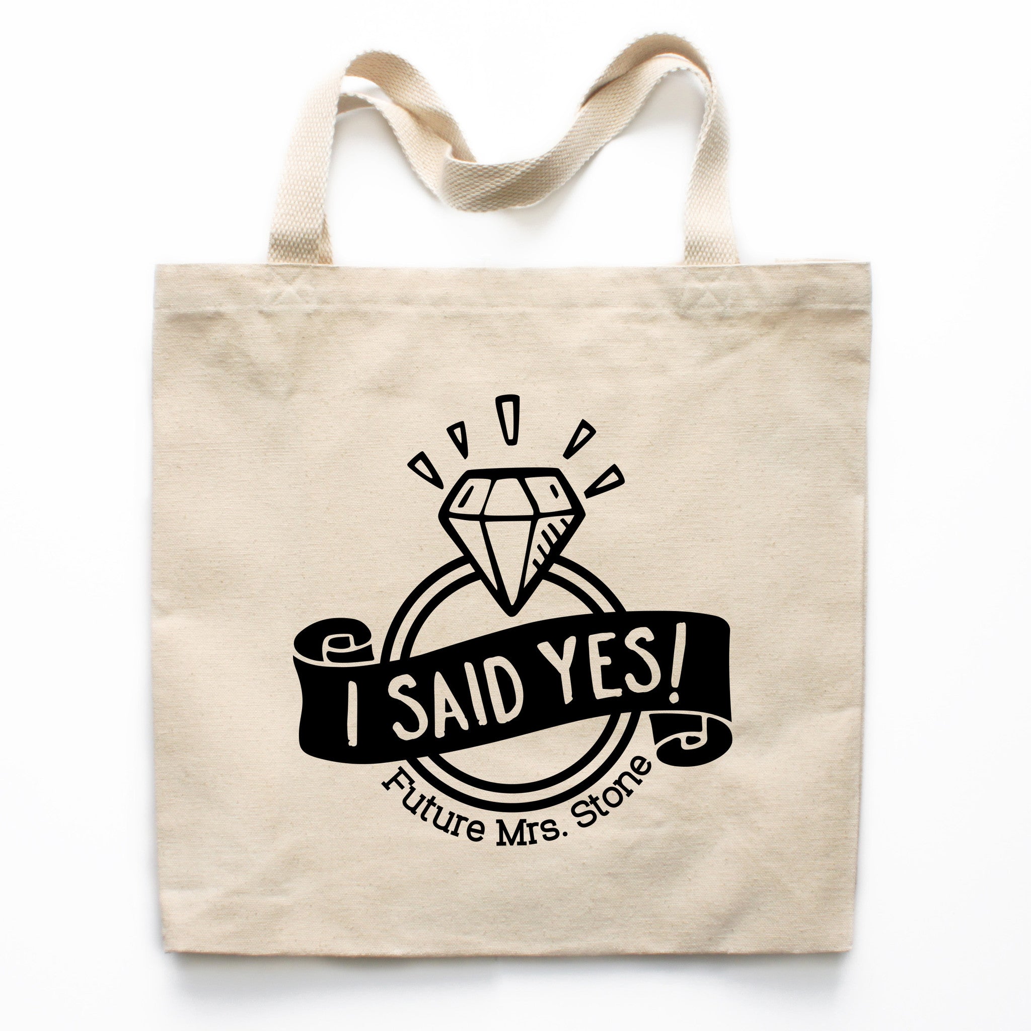 I Said Yes Engagement Canvas Tote Bag – Heart & Willow Prints